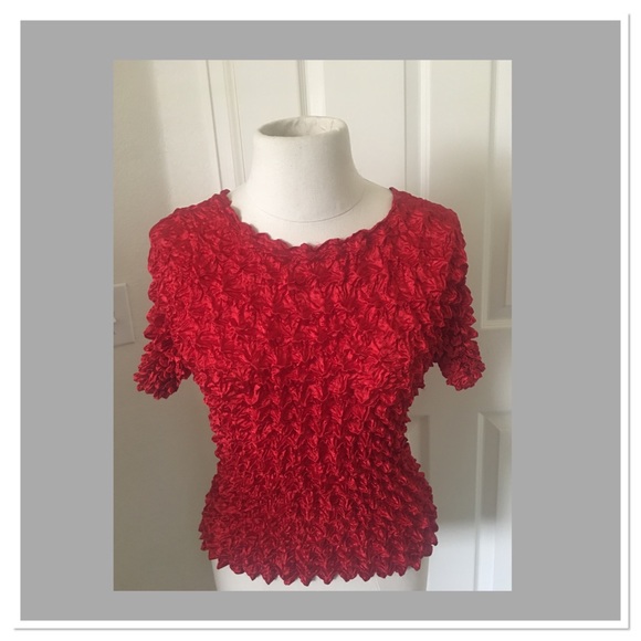 west loop | Tops | West Loop Womens Popcorn Shirt Red Short Sleeve Os ...